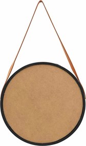 Nástěnné zrcadlo s popruhem 50 cm černé 320367