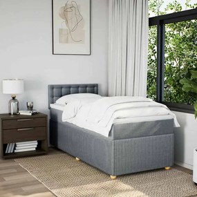 Box spring postel s matrací světle šedá 90x200 cm textil 3287353