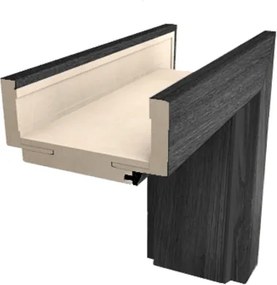 Obložková zárubeň DRE 60 cm pro tloušťku stěny 8-10 cm jilm antracit pravá O1JA60P