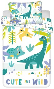 Jerry Fabrics Povlečení do postýlky Dino Cute and Wild baby 100x135, 40x60 cm