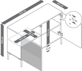 Tchibo - Odkládací skříňka »Reet« v lamelovém vzhledu - barva: hnědá