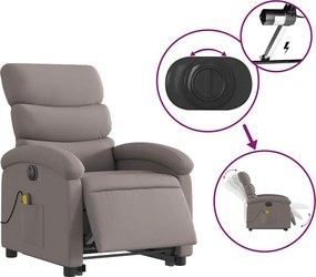 Elektrické zvedací masážní polohovací křeslo taupe textil 3204022