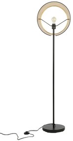 Hoorns Černá kovová stojací lampa Loma 145 cm