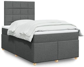 Box spring postel s matrací tmavě šedá 120x200 cm textil 3291248