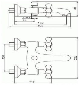 Novaservis - Vanová baterie TITANIA RETRO lesklý chrom