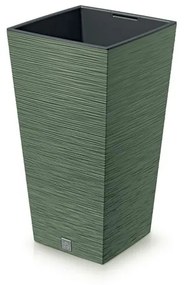 PROSPERPLAST Květináč - FURU SQUARE Rozměr: 24x24 cm, Barva: zelená