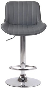 Bhm germany Barová židle Lentini, syntetická kůže, chrom / šedá