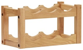 Stojan na víno na 6 lahví 37 x 21 x 21 cm masivní dubové dřevo 289201