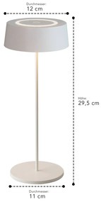 LED stolní lampa Cocktail, na baterii, dim, bílá