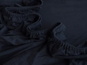 XPOSE® Jersey prostěradlo Exclusive - černé 180x200 cm