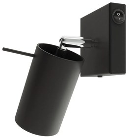 Sollux Lighting Nástěnné svítidlo RING černé s vypínačem