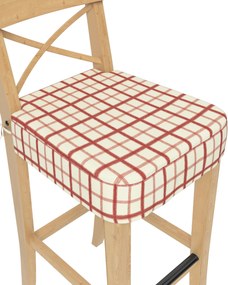 Sedák na židli IKEA Ingolf - barová barva červená látka vzorované