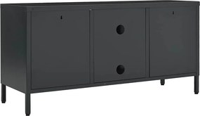 TV stolek antracitový 105 x 35 x 52 cm ocel a sklo 336060