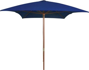 vidaXL Zahradní slunečník s dřevěnou tyčí 200 x 300 cm [42960] Barva: Modrá