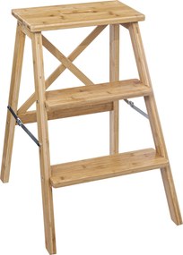 Skládací žebřík, nízký, bambus, 63,5 cm
