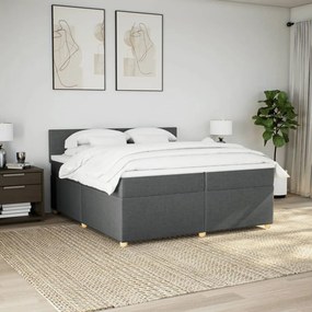 Box spring postel s matrací tmavě šedá 200x200 cm textil 3286781