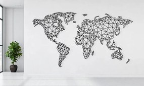 Naše originální Mapa světa - dřevěný obraz na stěnu  od 2opice.cz Materiál: ČERNÝ EBEN, Velikost (mm): 1800 x 1000