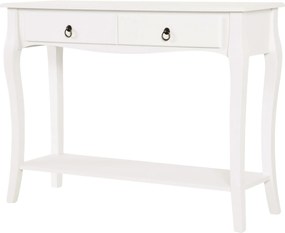 HOMCOM Konferenční Stolek s Úložným Prostorem do Obývacího Pokoj a Předsíně s Šuplíky a Policí Elegantní Design 100x33x75cm Bílý Lesklý Dřevěný
