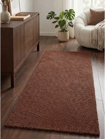 Ručně tkaný vlněný běhoun v cihlové barvě 80x300 cm Calmio – Hanse Home