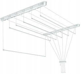 Erga Erga, stropní věšák na sušení prádla 6x200 cm, bílé, ERG-SEP-10SUSSUF6PP20