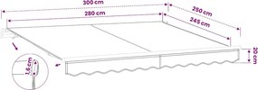 Náhradní plachta na markýzu krémová 300 x 250 cm polyesterová 141013