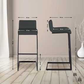 Barová židle Newport umělá kůže B – tmavě šedá
