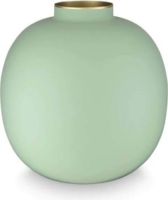 Pip Studio velká kovová váza 23 cm, světle zelená matná (Malá kovová váza v matné světle zelené barvě)