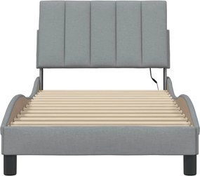 Rám postele bez matrace Hanko světle šedá 90 x 190 cm textil 3310426