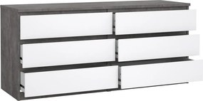 FALCO Komoda Simplicity 232 beton/bílý lesk