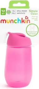 Munchkin - Hrneček s brčkem Simple Clean 296ml - růžová / od 12 měsíců