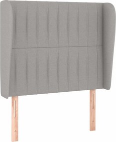 Čelo postele typu ušák světle šedé 103x23x118/128 cm textil 3118184