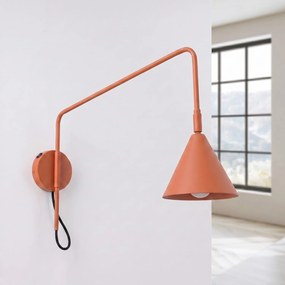Sollux Lighting Nástěnné svítidlo NOX 1 okrově červené s vypínačem