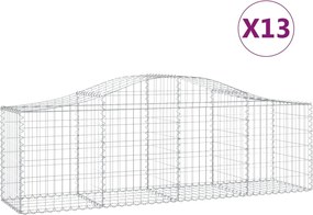 Klenuté gabionové koše 13 ks 200x50x60/80 cm pozinkované železo 3145609