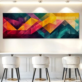 Obraz na plátně - Funky trojhránky FeelHappy.cz Velikost obrazu (šířka x výška): 180 x 60 cm