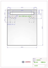 Amirro Zrcadlo na zeď chodbu do pokoje ložnice předsíně koupelny LUNA - 50 x 60 cm s LED podsvíceným pruhem 902-043