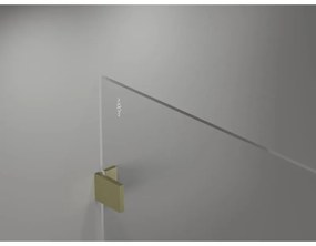 Mexen Lunar sprchová stěna pravá 140 x 200 cm, 8mm čiré sklo, zlatá matná, 830-140-000-55-00-P