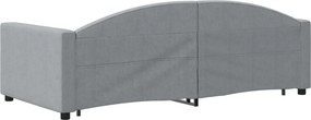 Válenda s přistýlkou světle šedá 90 x 190 cm textil 3197198