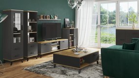 Obývací sestava RALF H Grafit + dub artisan
