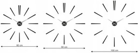 Decotia Nástěnné skleněné hodiny Elegance XXL černé 75cm Barva: Bílá