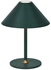 OnaDnes -20% Tmavě zelená plastová nabíjecí stolní LED lampa Halo Design Hygge 19,5 cm
