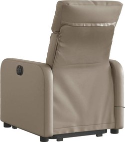 Elektrické zvedací masážní polohovací křeslo cappuccino koženka 3206776