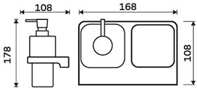 Nimco Dávkovač s pohárkem na kartáčky MAYA černá - MAC 2905831H-T-90