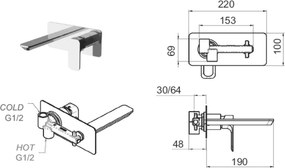 Sapho SPY PY08/15 umyvadlová podomítková baterie páková černá