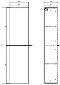 Cersanit S598-049-DSM - Závěsná koupelnová skříňka MALIKA 160x40 cm dub