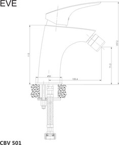 Mereo Mereo, Bidetová baterie, Eve, bez výpusti, chrom, CBV501