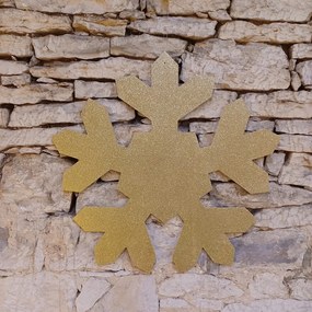 Vánoční ozdoba vločka I, pr. 80 cm, zlatá, překližka, venkovní