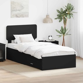 Rám postele se zásuvkou Černá 75 x 190 cm Kompozitní dřevo 3412437