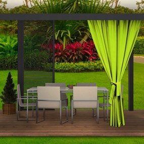 Zářivé závěsy do zahradního altánku limetkově zelené barvy 155x220 cm