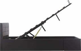 Rám postele s úložným prostorem černý umělá kůže 120x200 cm 285512