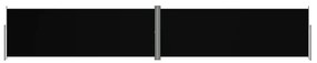 Zatahovací boční markýza černá 180 x 1 000 cm,  318036